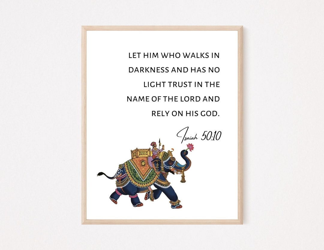 Indian Elephant, Inspirational, Bible Verse, Digital Print ...