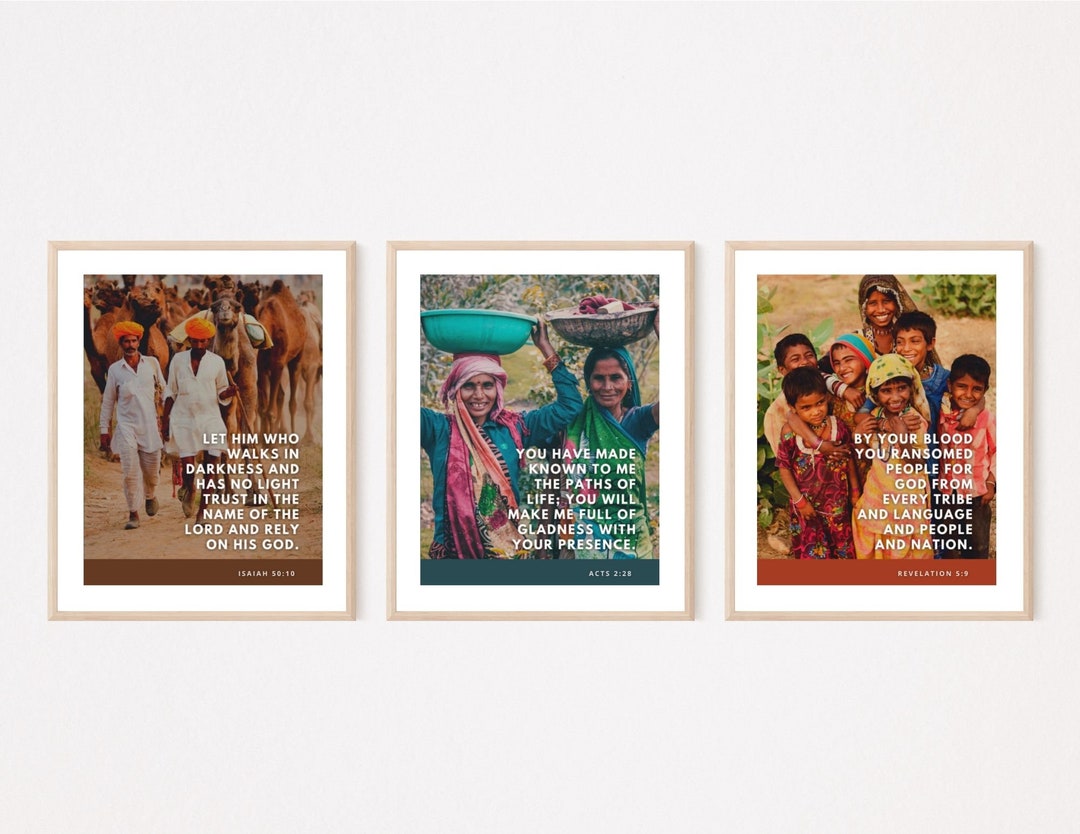 India Themed Bible Verse Poster, Set of 3, Digital Print, Inspirational ...