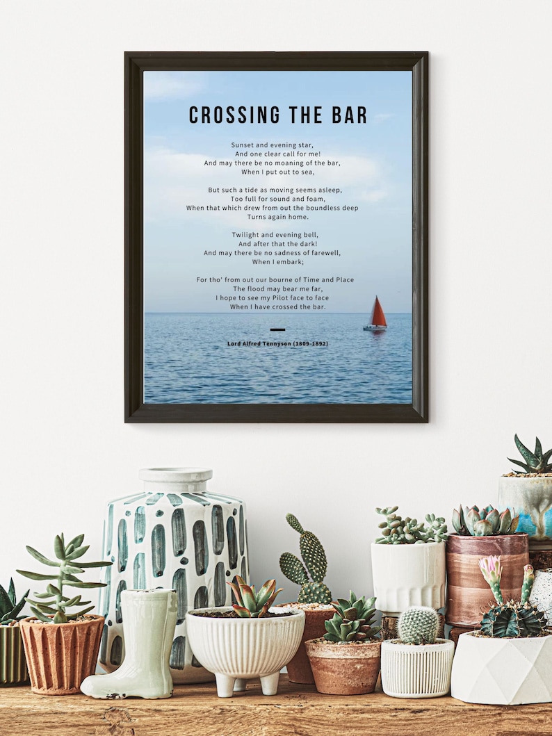 Inspirational Poem, Crossing the Bar, Digital Print Poster, - Etsy