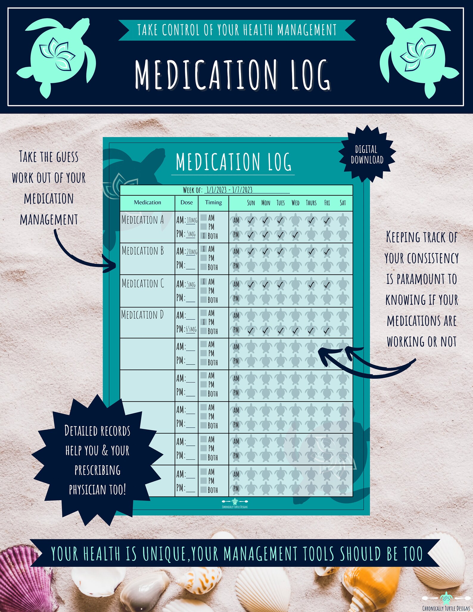 Printable Medication Tracker | Chronic Illness | Invisible Illness ...