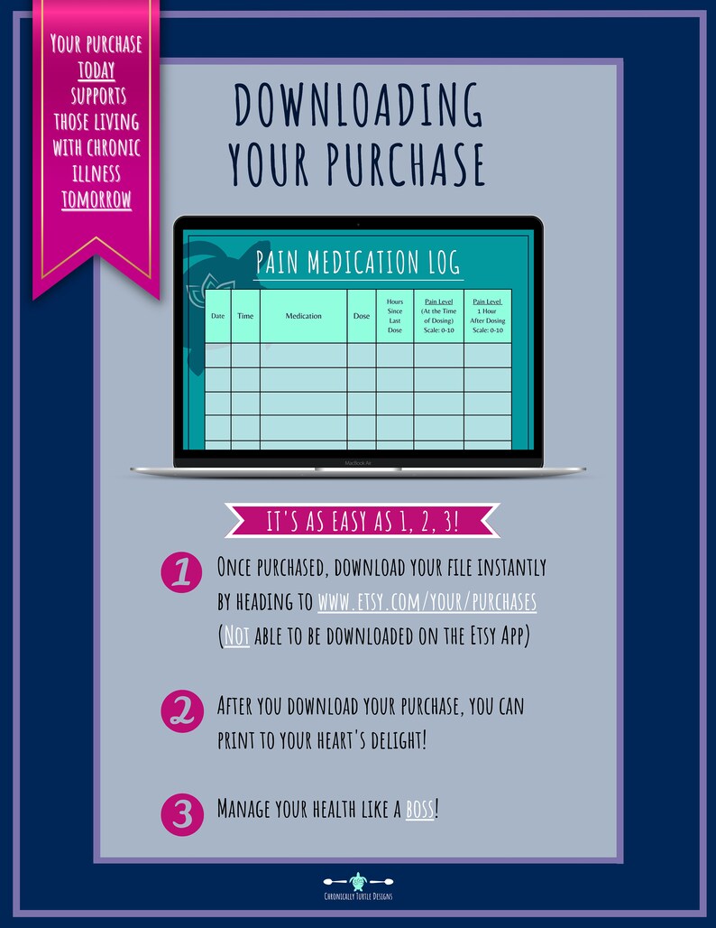 Pain Medication Tracker Printable | Chronic Pain | Chronic Illness ...
