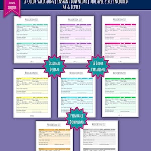 Printable Medication List | Digital Medication List | Chronic Illness ...