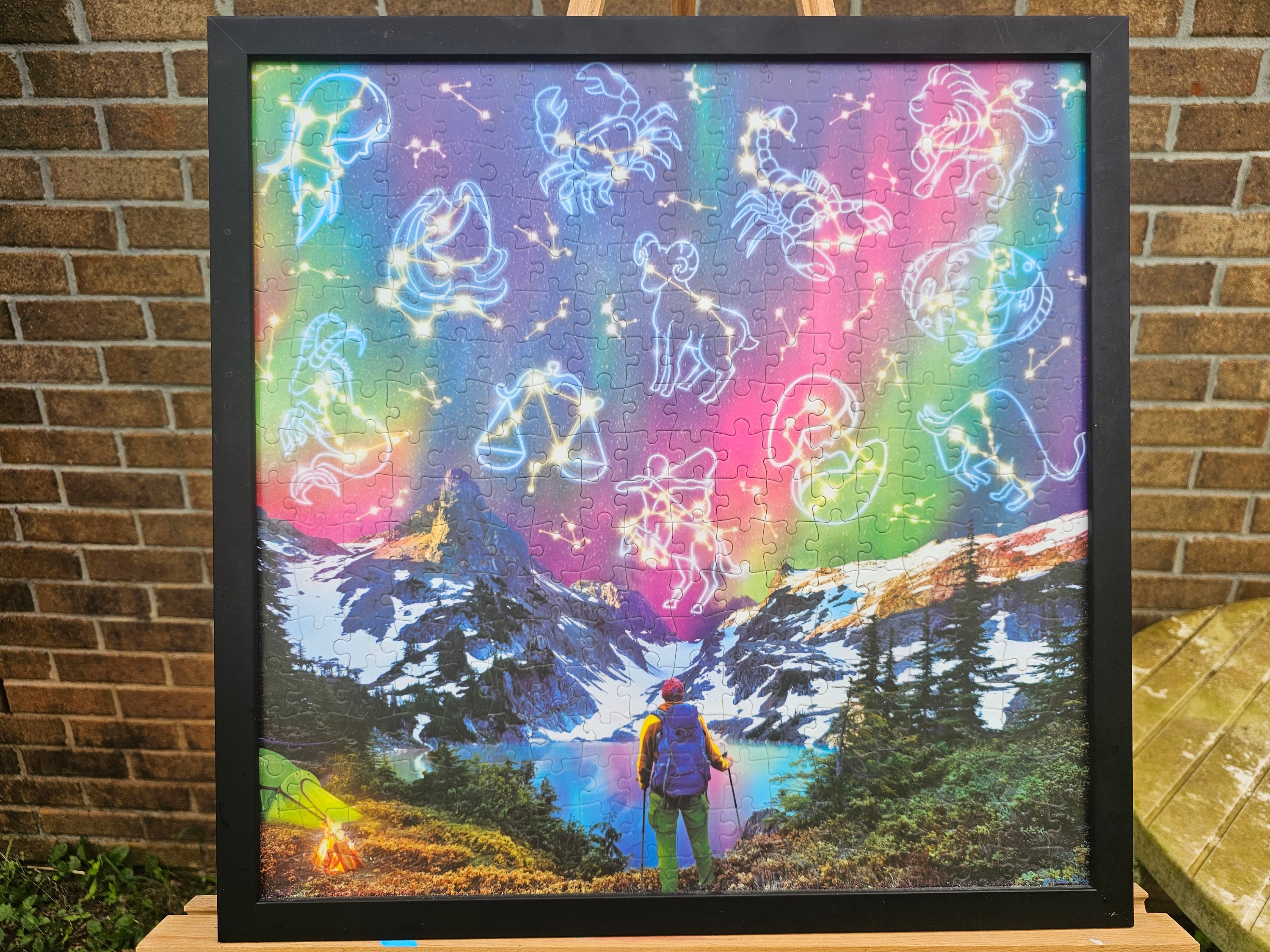 Constellations in the Northern Lights Framed Puzzle, Wall Art, Framed ...