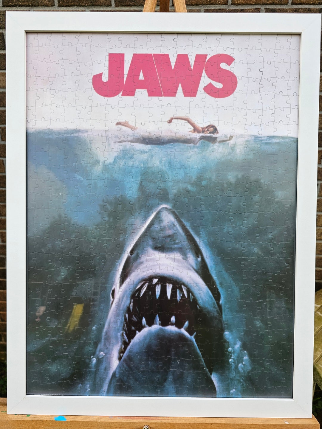 Jaws Framed Movie Puzzle, Wall Art, Framed Art, Picture Frame, Framed ...