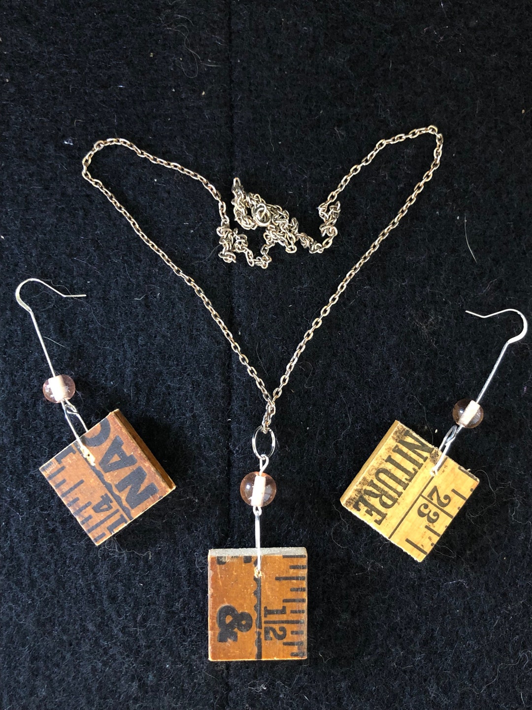 Yardstick and Pink Glass Jewelry - Etsy