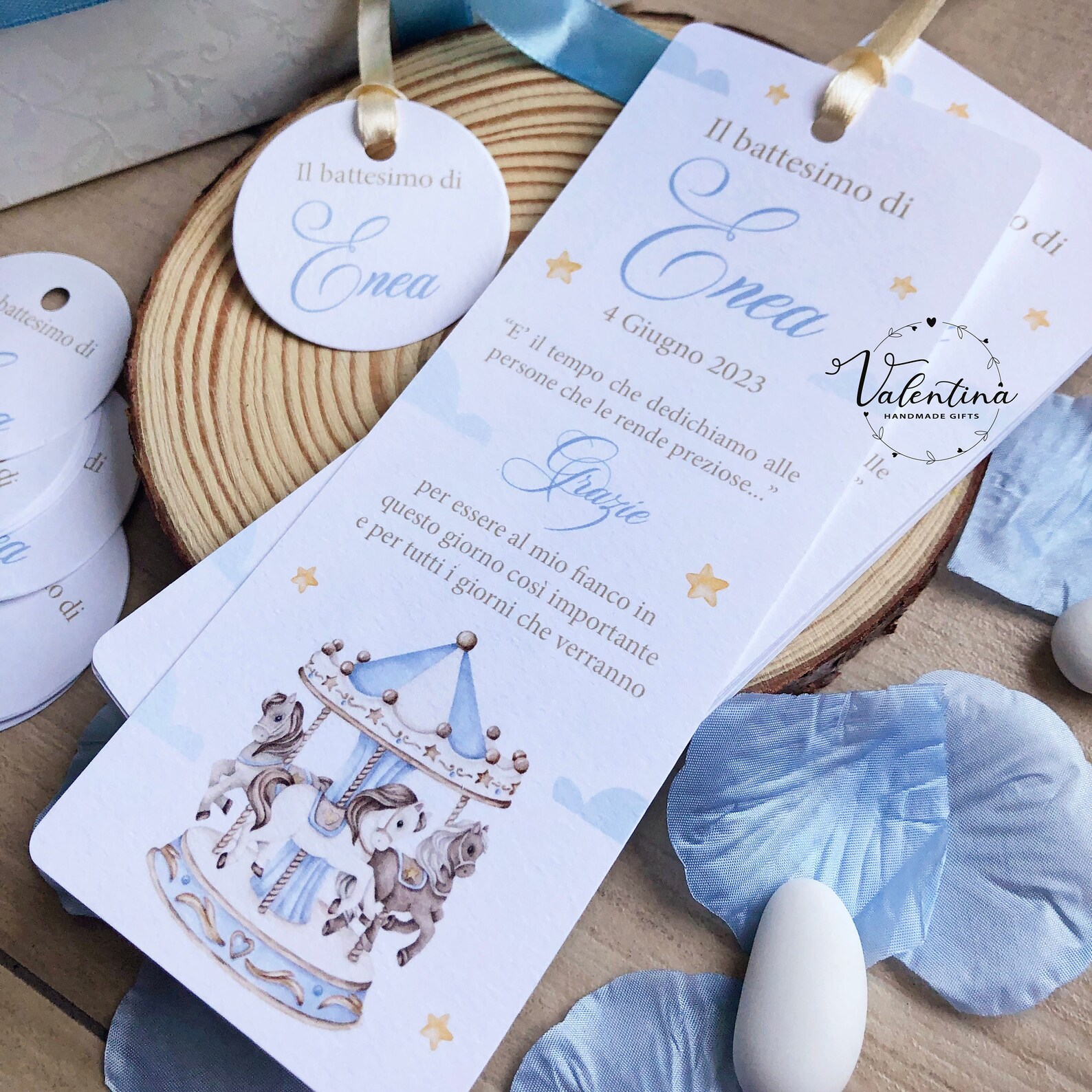 Segnalibri battesimo personalizzabile tema carillon - Etsy Italia