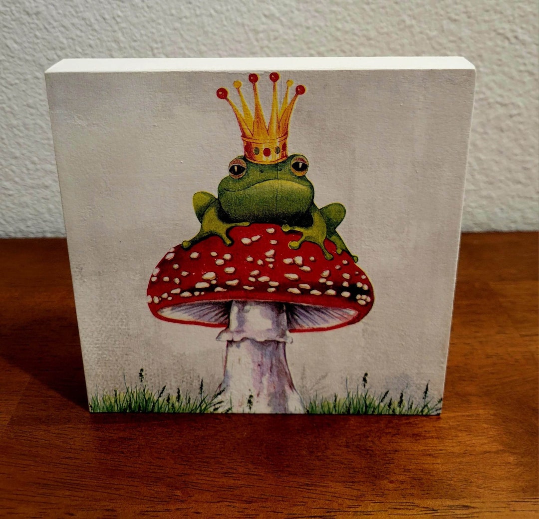 Frog Prince Wood Shelf Sitter Tier Tray Home Decor Frog Lovers Gift - Etsy