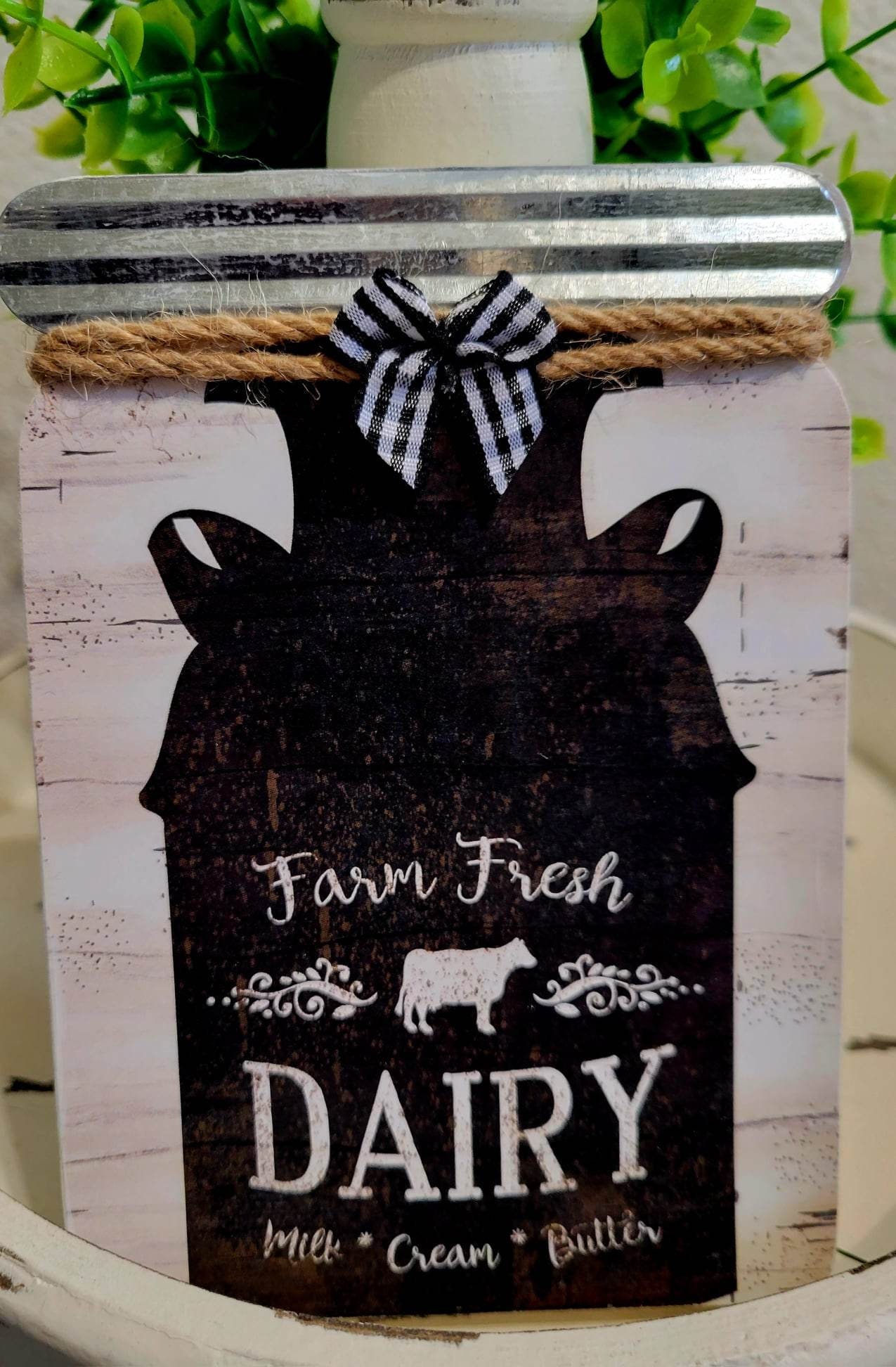 Farm Fresh Dairy Cow Wood Mason Jar Shelf Sitter Tier Tray - Etsy