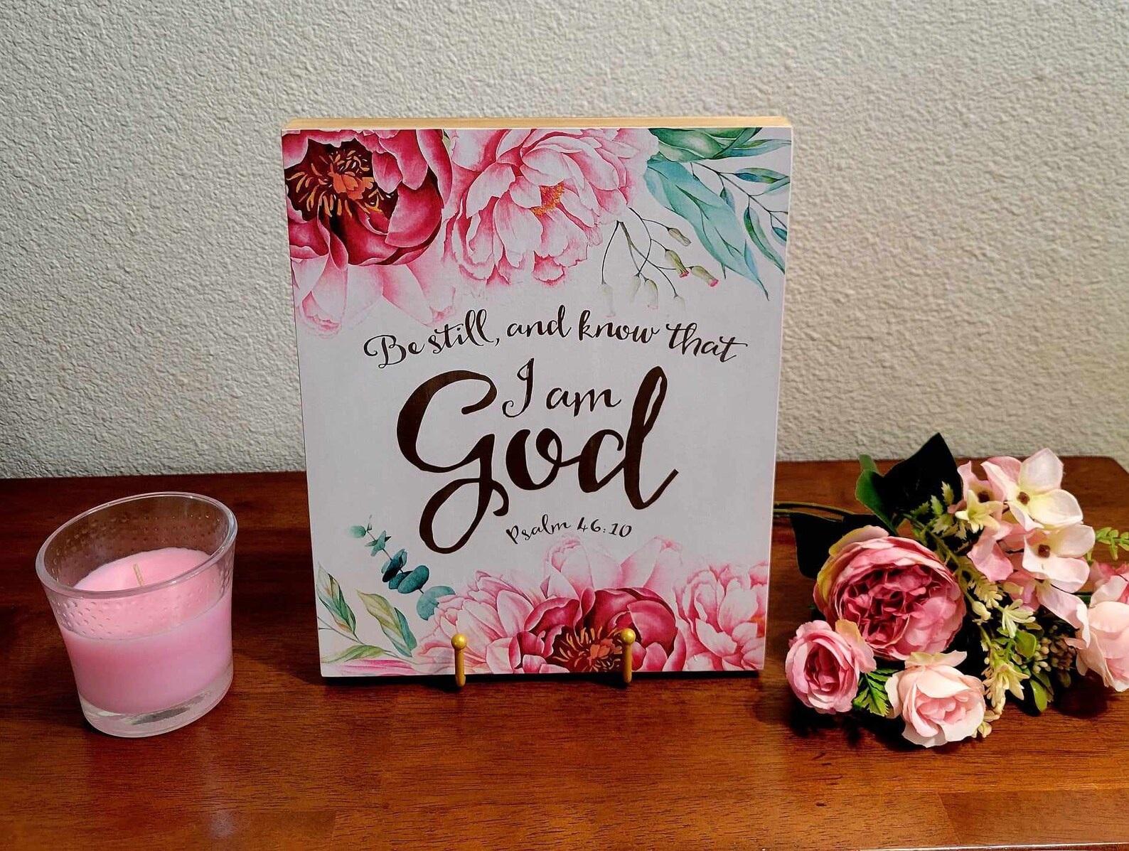 Scripture Wood Art Canvas With Flowers Faith Sign Wall Decor, Gift - Etsy