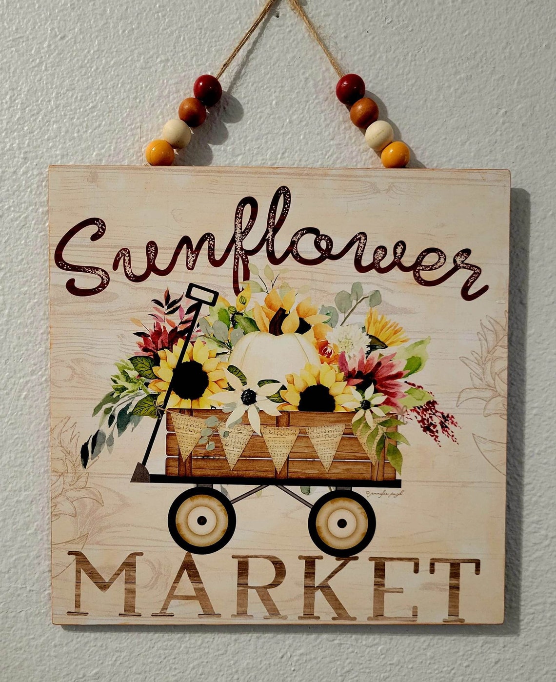 Sunflowers Sign Wood Wall Hanger Home Decor Sunflower Lovers Handmade ...