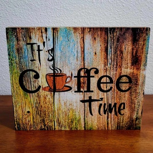 Rustic Coffee Time Wood Sign, Farmhouse Coffee Bar Decor, Gift - Etsy