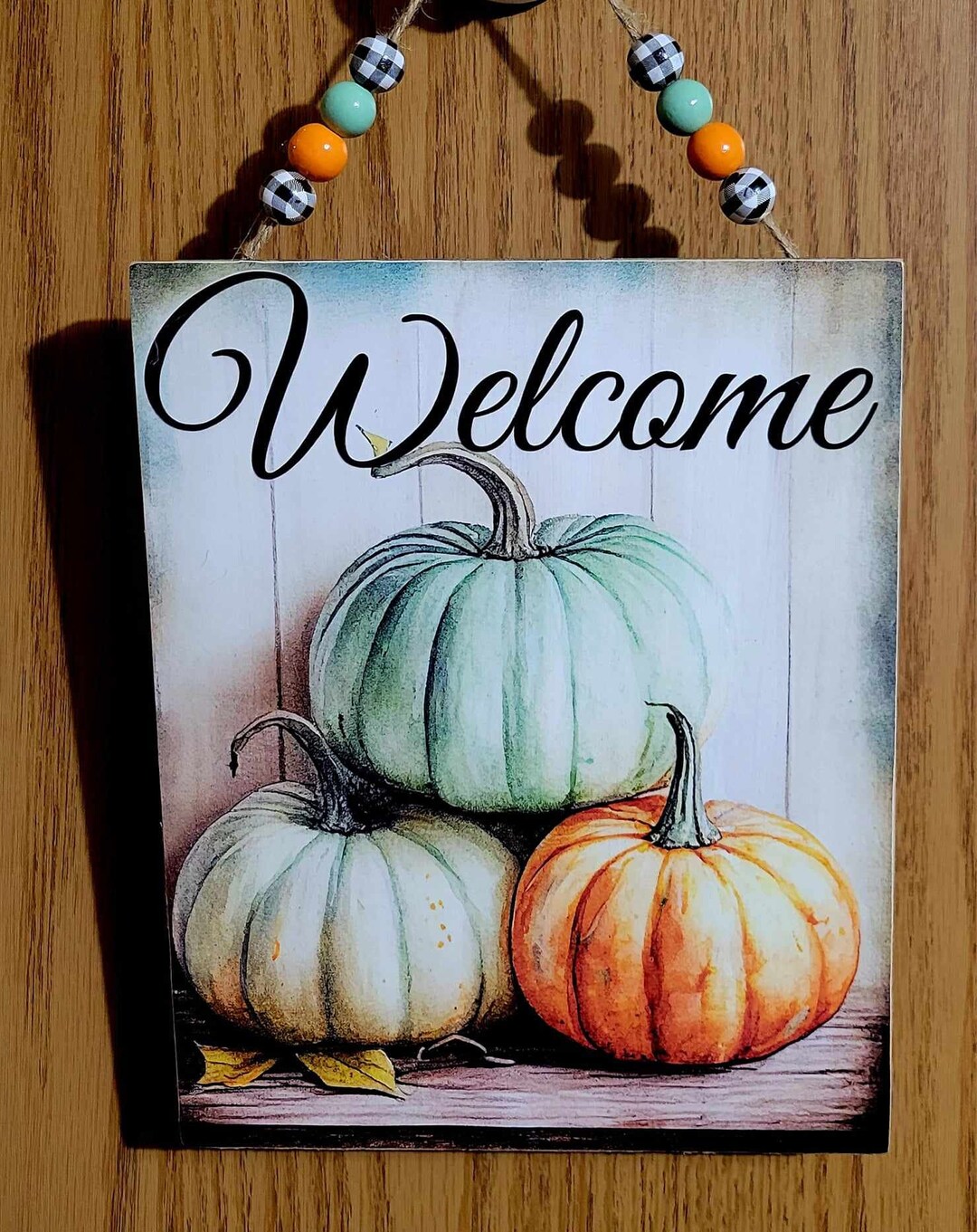 Fall Pumpkins Welcome Wood Canvas Wall Art Sign Home Decor, Fall Lovers ...