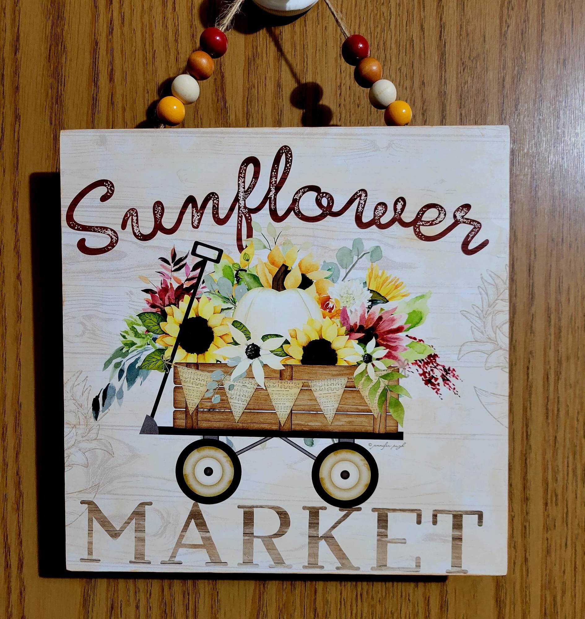 Sunflowers Sign Wood Wall Hanger Home Decor Sunflower Lovers Handmade ...