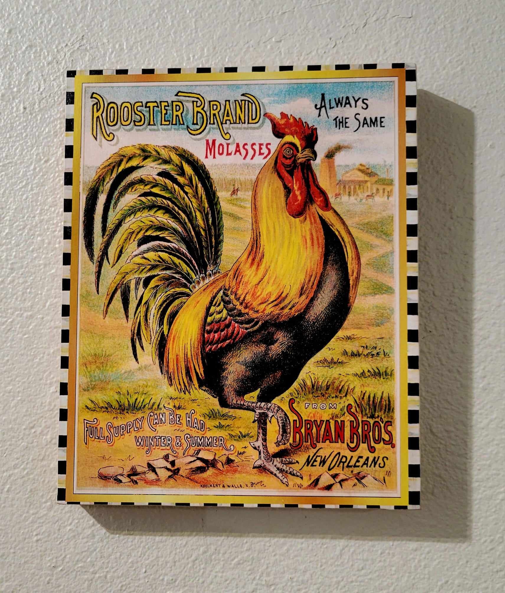 Vintage Rooster Poster Wood Art Sign, Farmhouse Home Deocor, Rooster ...