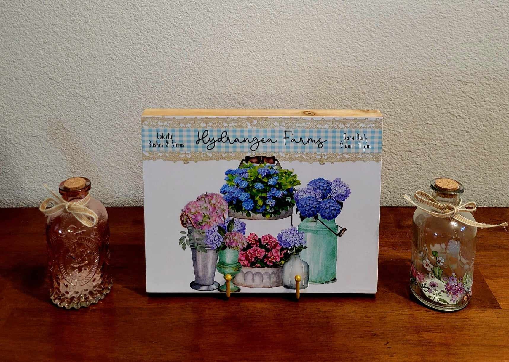 Hydrangea Farm Wood Art Sign, Spring Farmhouse Home Decor, Hydrangea ...