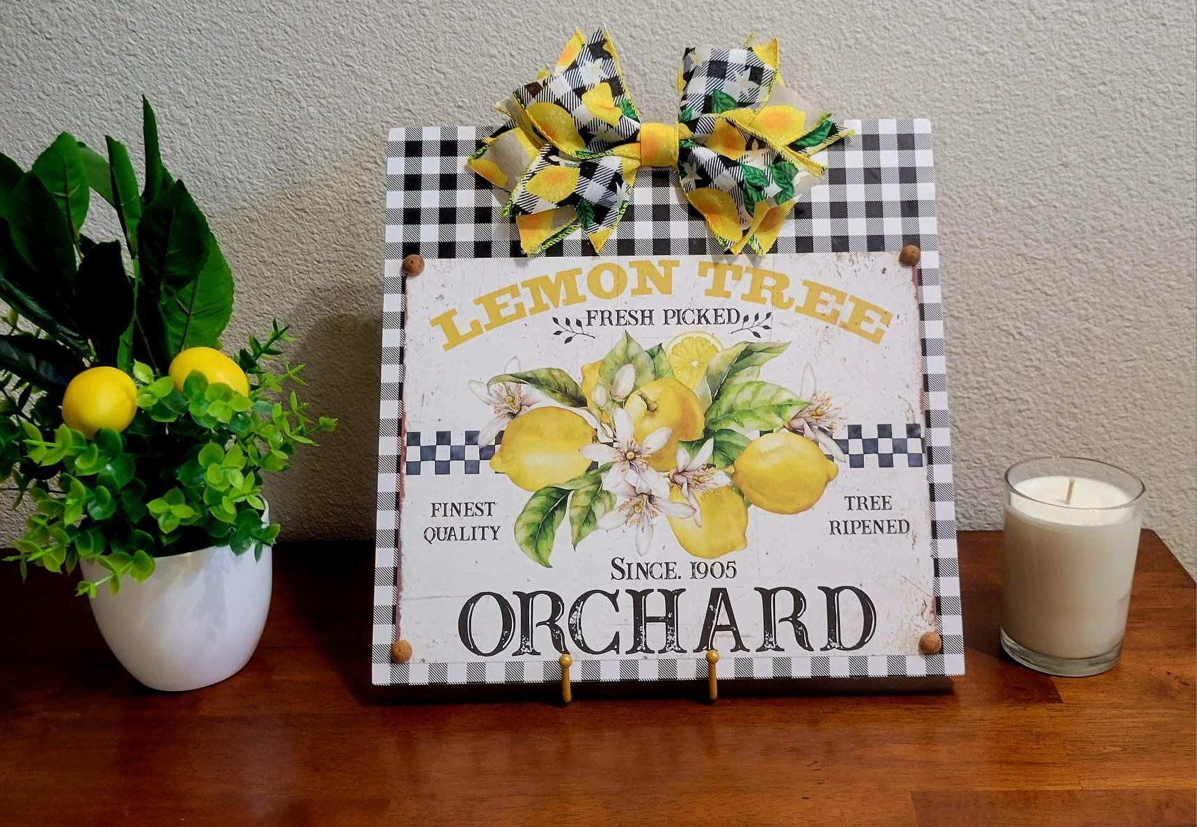 Lemon Tree Farmhouse Rustic Wood Sign, Wall Hanger Home Decor Handmade ...