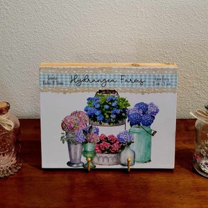 Hydrangea Farm Wood Wall Art Sign, Spring Farmhouse Home Decor ...