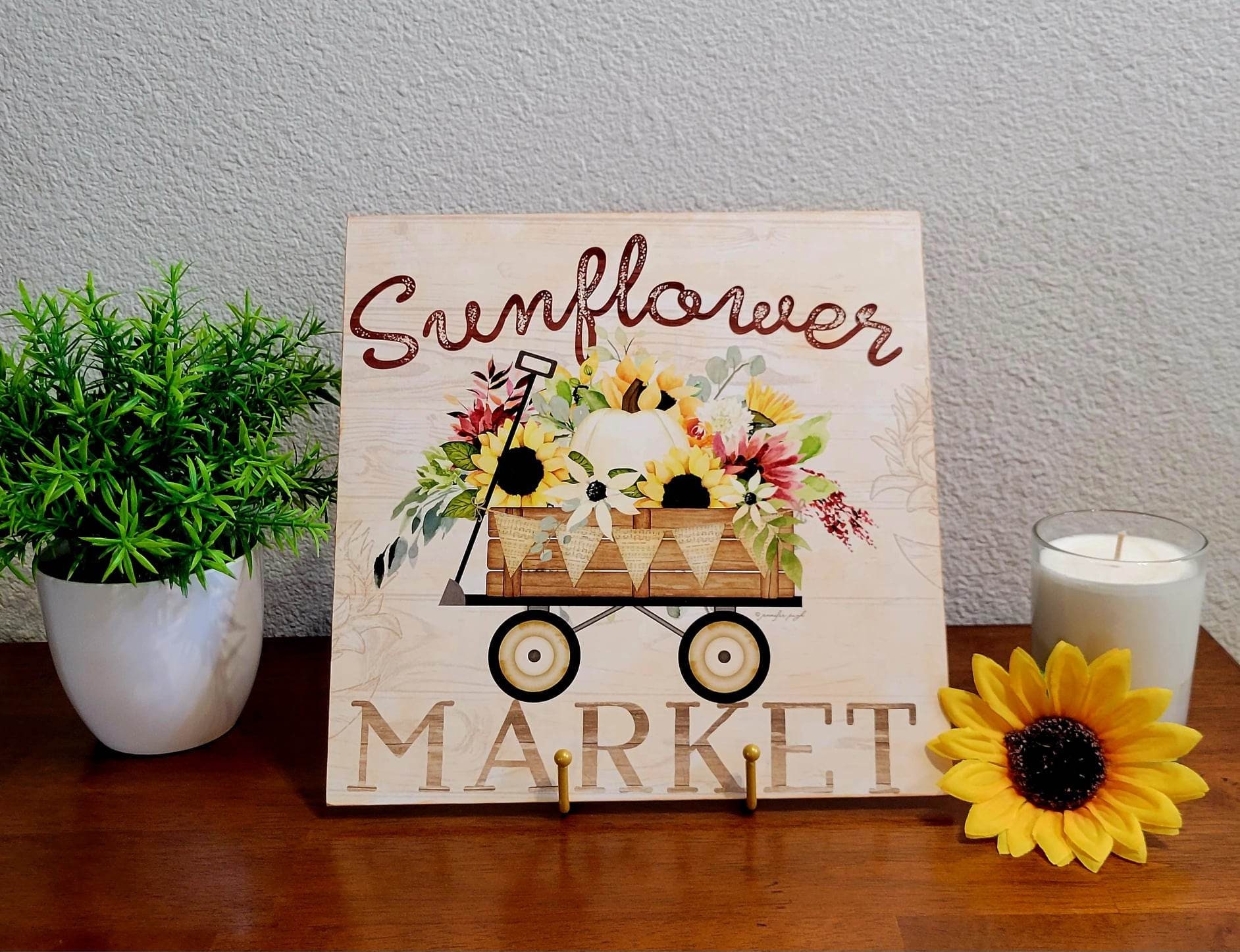 Sunflowers Sign Wood Wall Hanger Home Decor Sunflower Lovers Handmade ...