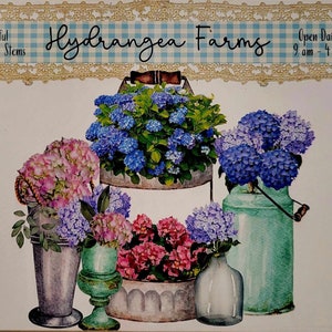 Hydrangea Farm Wood Wall Art Sign, Spring Farmhouse Home Decor ...