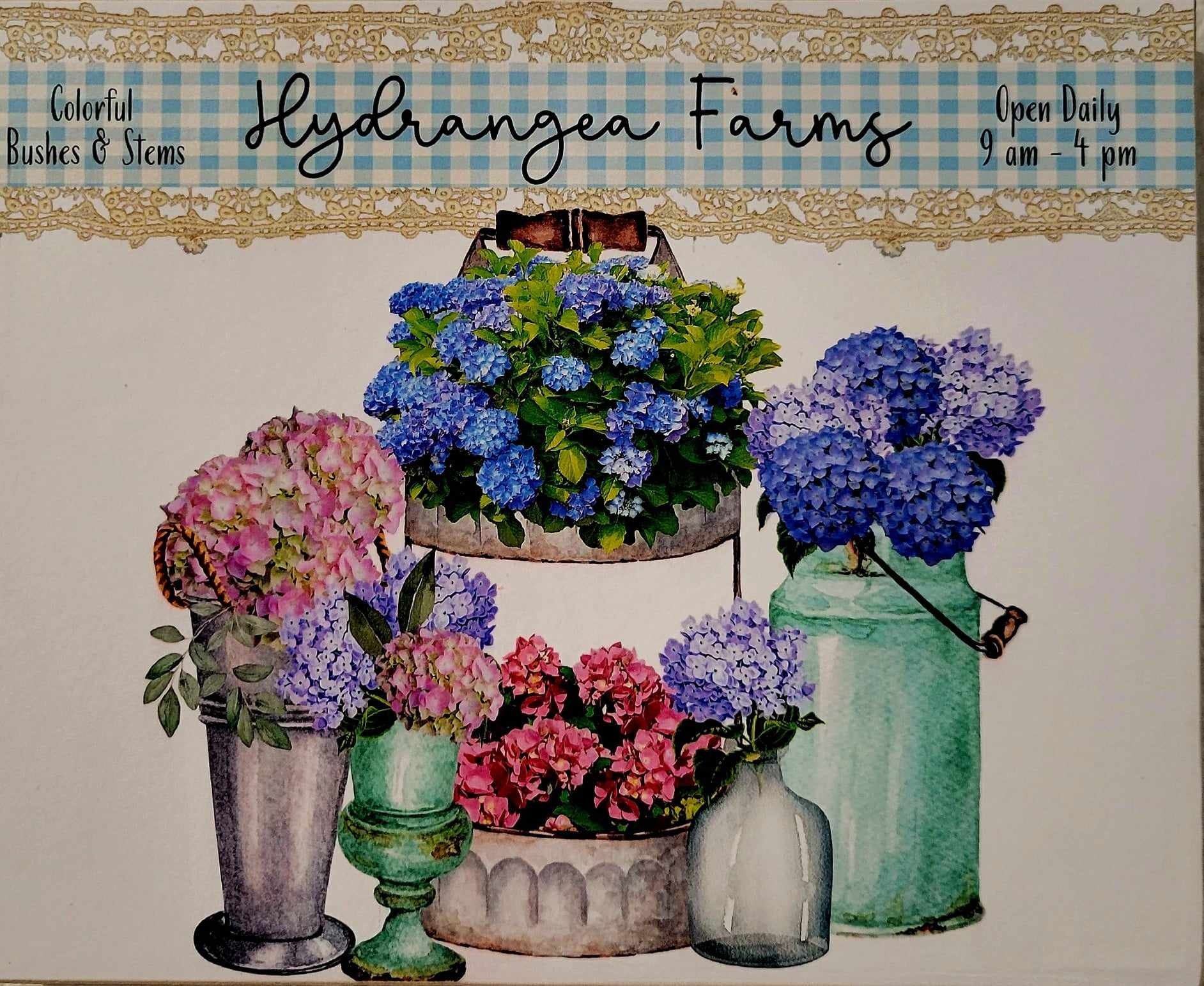 Hydrangea Farm Wood Art Sign, Spring Farmhouse Home Decor, Hydrangea ...