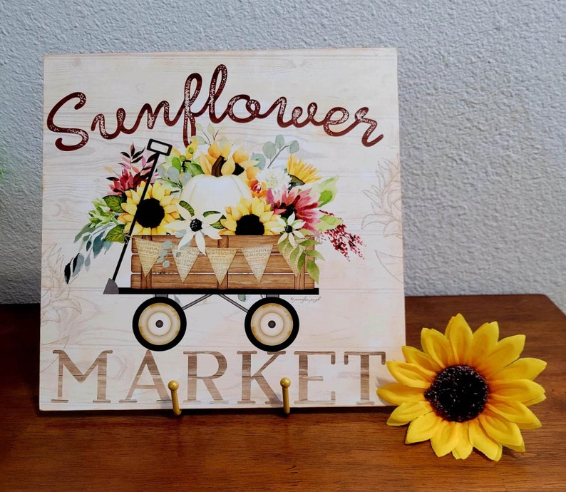 Sunflowers Sign Wood Wall Hanger Home Decor Sunflower Lovers Handmade ...