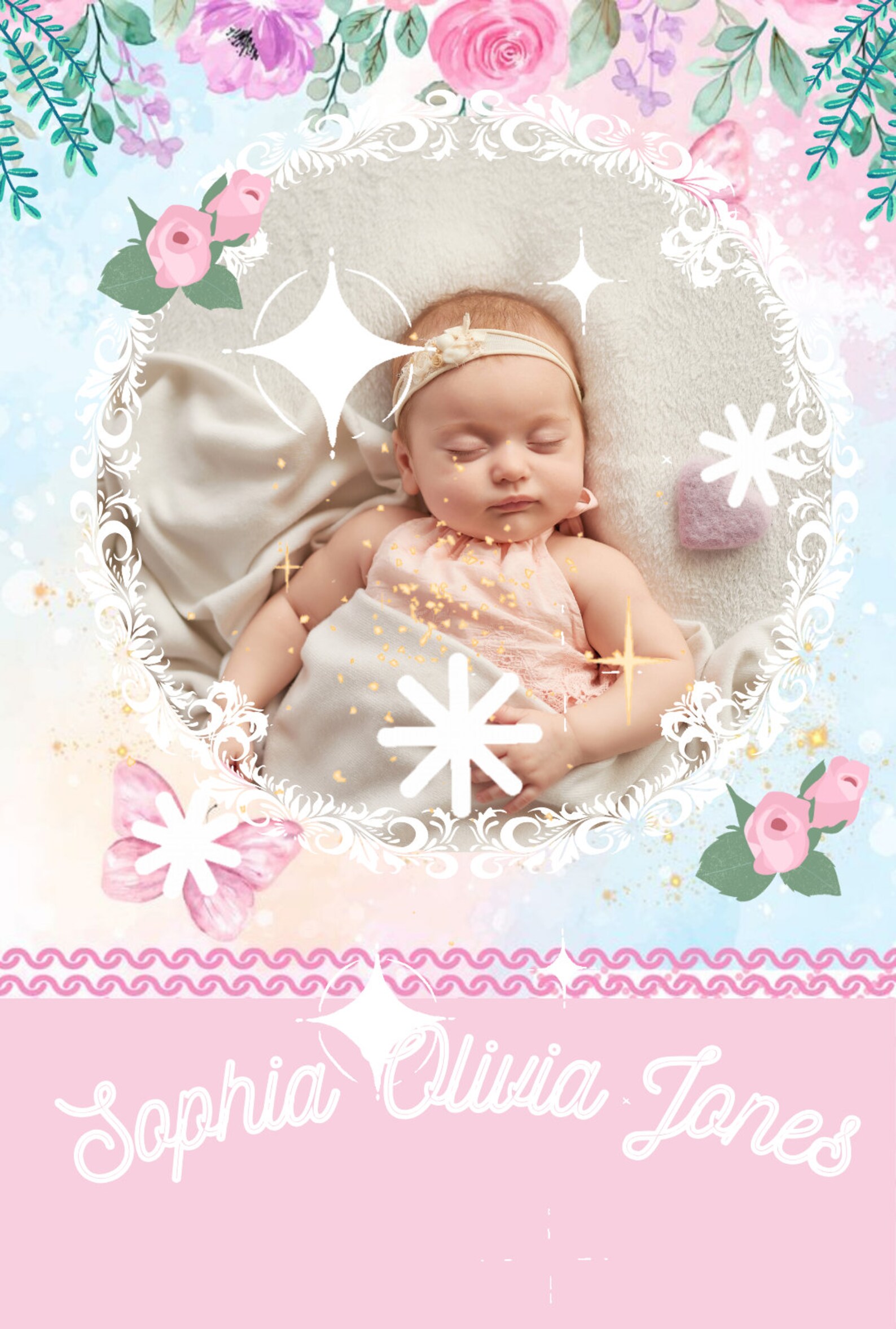 Digital Birth Video Announcement, Animated Birth Announcement Sign ...