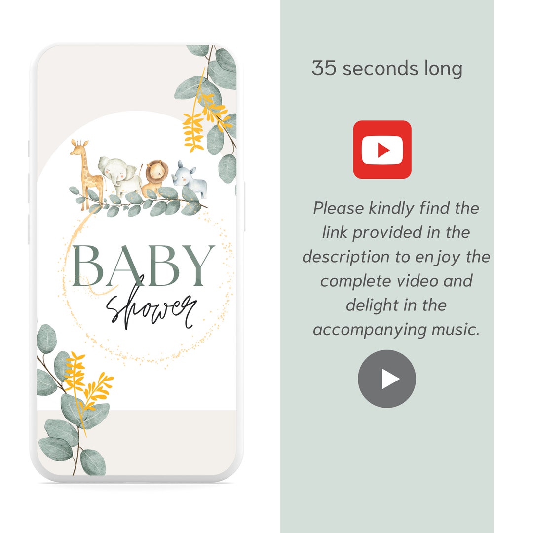 Baby Shower Video Invitation, Baby Safari Invitation, New Arrival ...