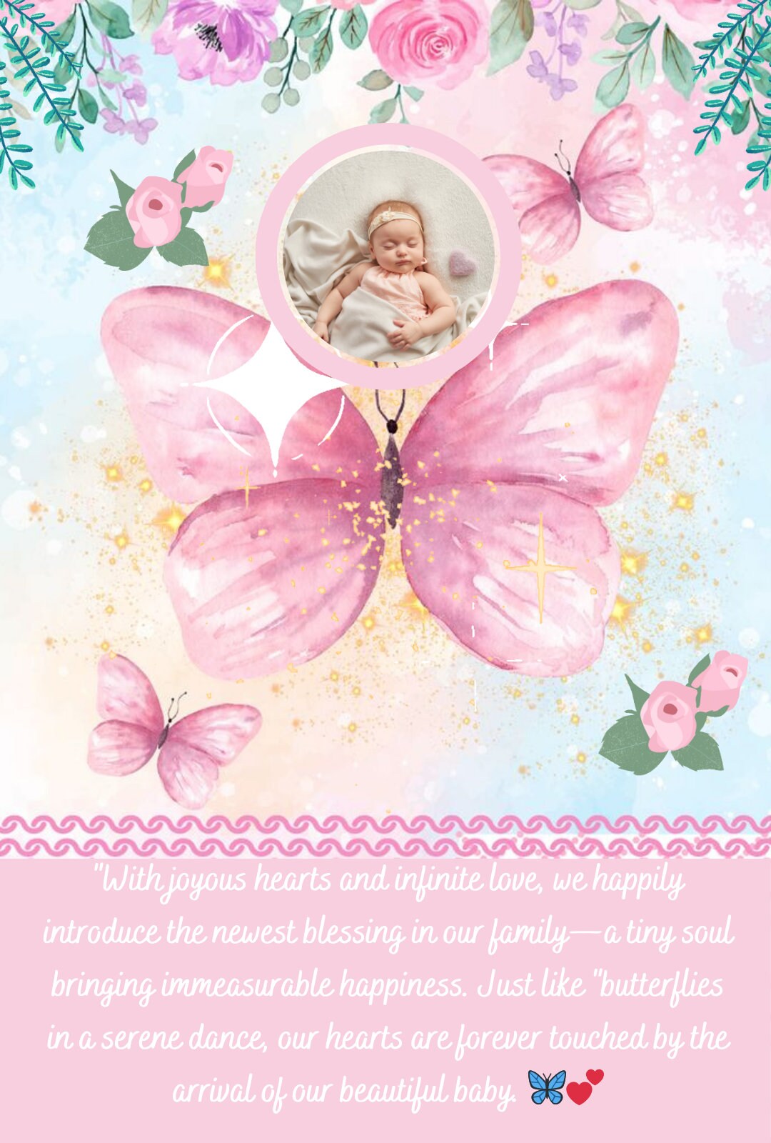 Digital Birth Video Announcement, Animated Birth Announcement Sign ...