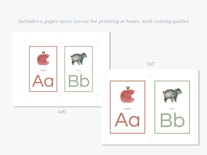 Printable Alphabet Flashcards Digital Watercolor Letter - Etsy