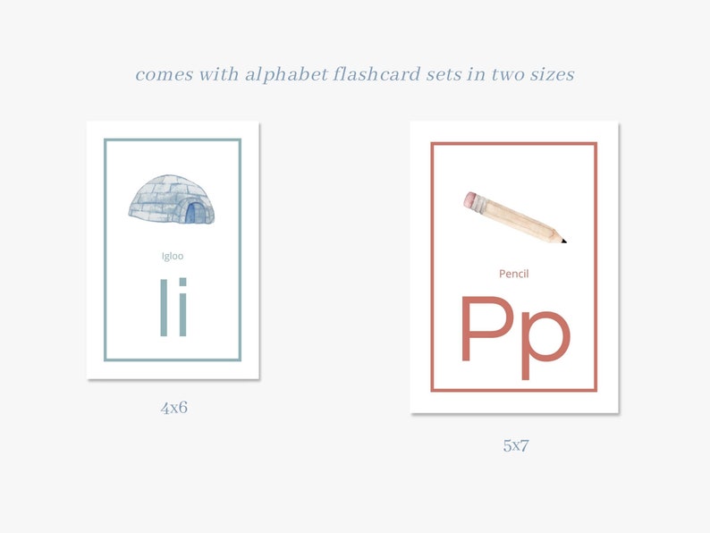 Printable Alphabet Flashcards, Digital Watercolor Letter Flashcards ...