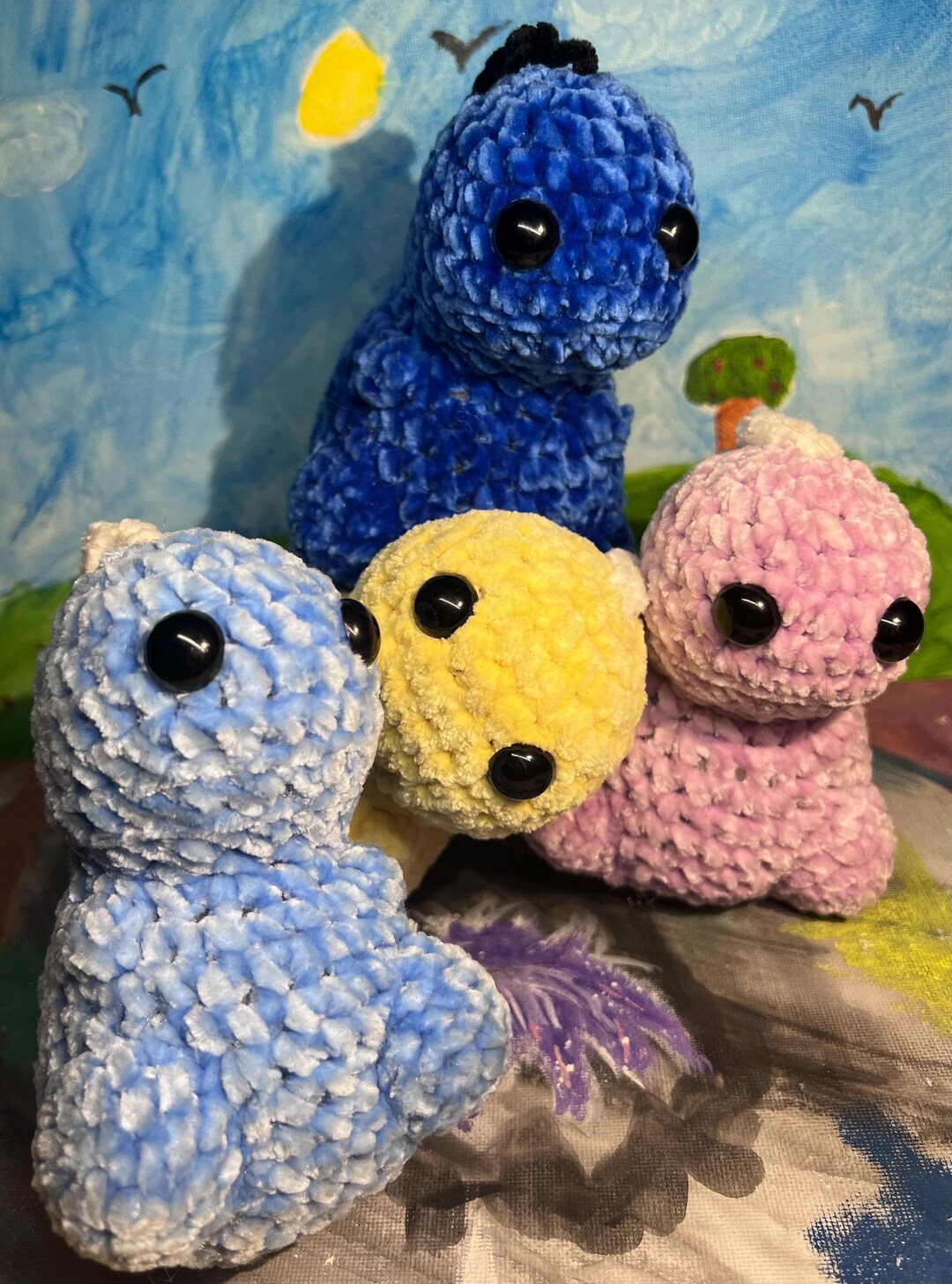 Crochet Dinosaurs/chenille Yarn Dinosaur/gift for Her/gift for Them - Etsy