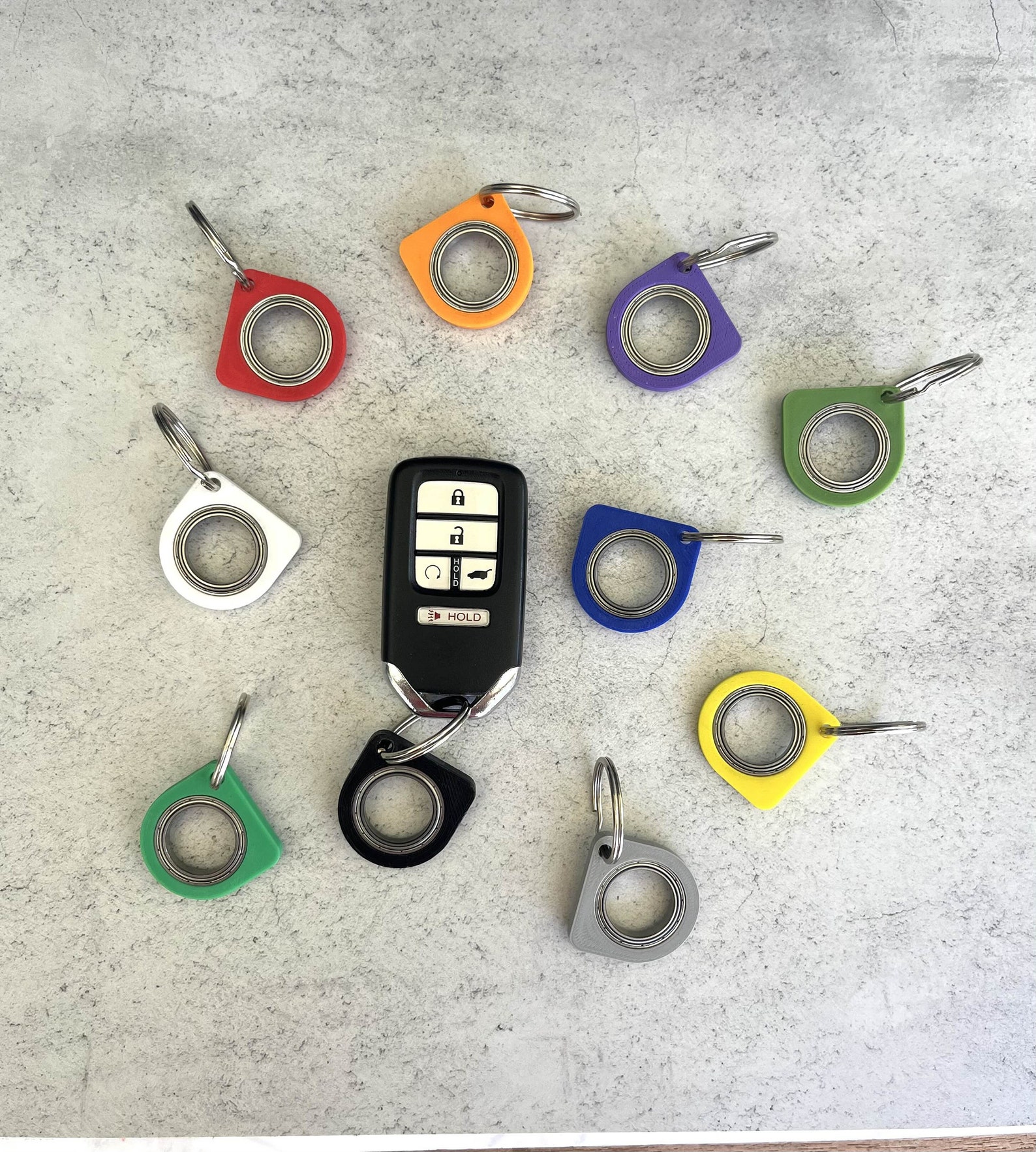 Key Chain Spinner Fidget Toy Compact - Etsy