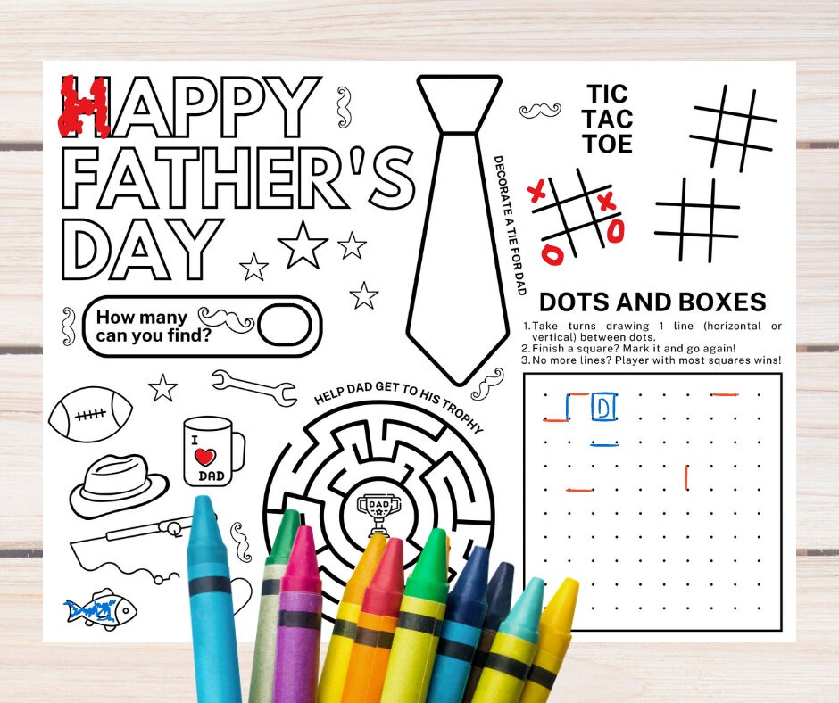 Fathers Day Printable Coloring Page Printable All About Dad Fill in ...