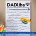 Dadlibs: Printable Dad's Birthday / Father's Day Mad Libs Printable ...