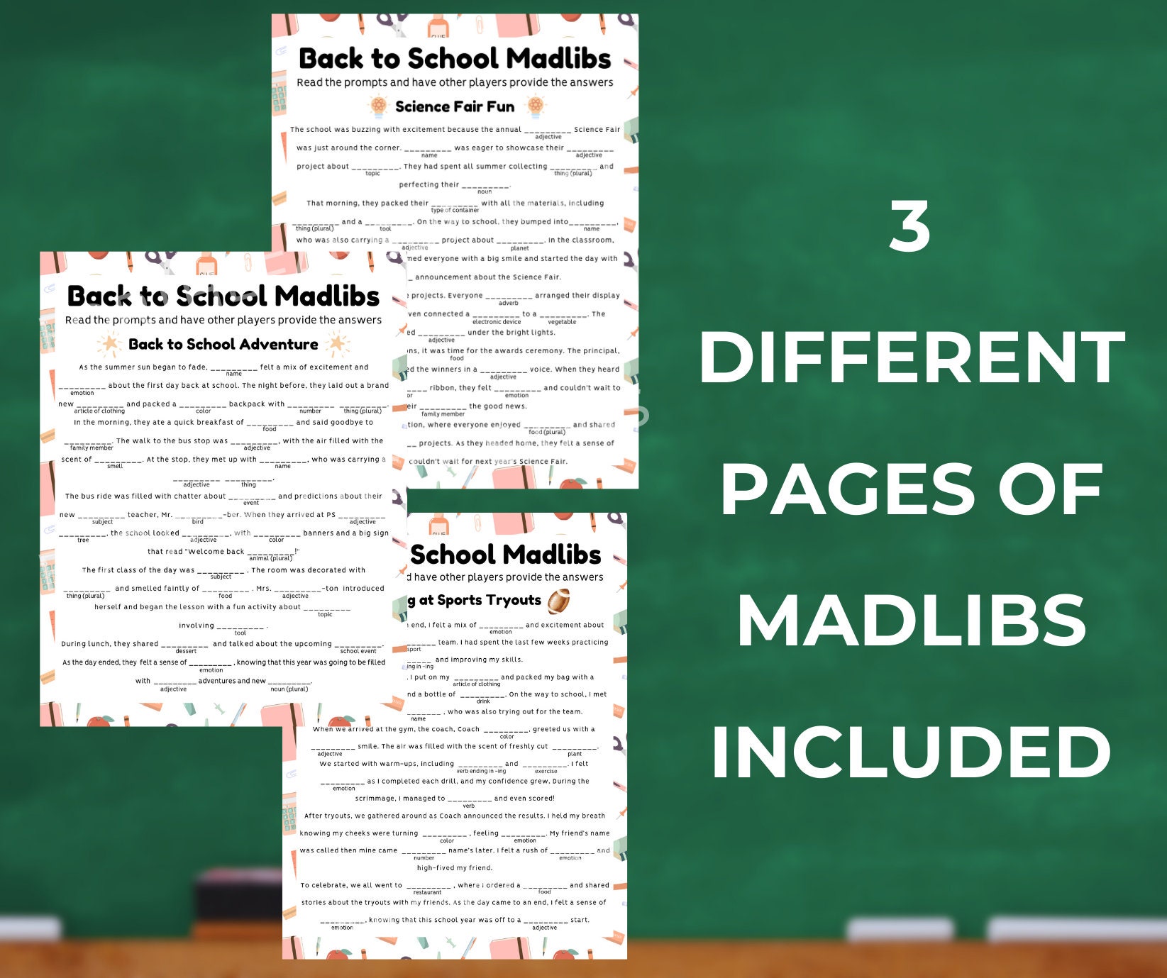 Back to School Madlibs | 1st Day Game, First Day of School Activity ...