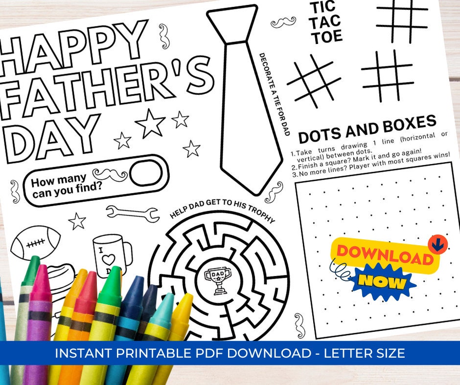 Fathers Day Printable Coloring Page Printable All About Dad Fill in ...