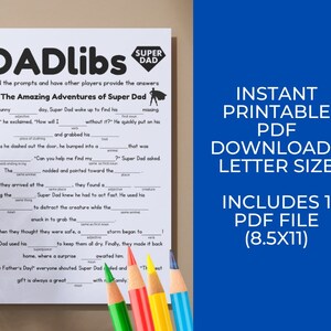 Dadlibs: Printable Dad's Birthday / Father's Day Mad Libs Printable ...