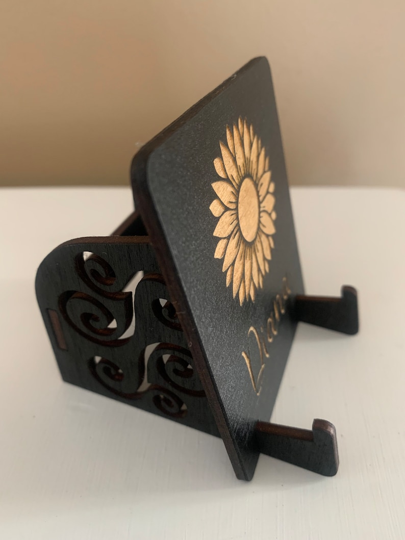 Personalized Wooden Cell Phone Holder/designs and Colors Upon - Etsy