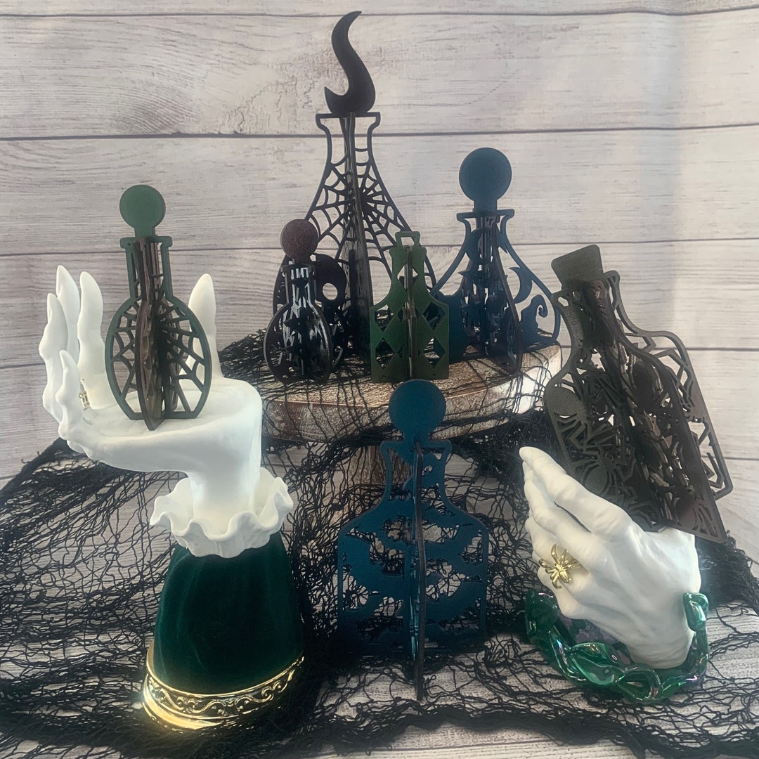 Spooky Wooden Potion Bottles/halloween Decorations - Etsy