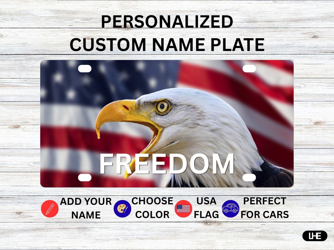 Personalized USA Flag Name Plate | Eagle American Flag | Custom ...