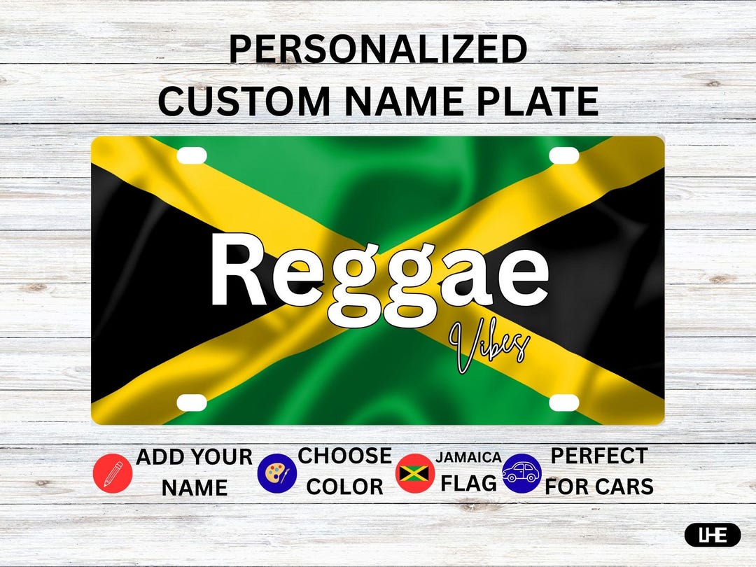 Personalized Jamaica Flag Name Plate | Wavy Jamaica Flag | Custom ...