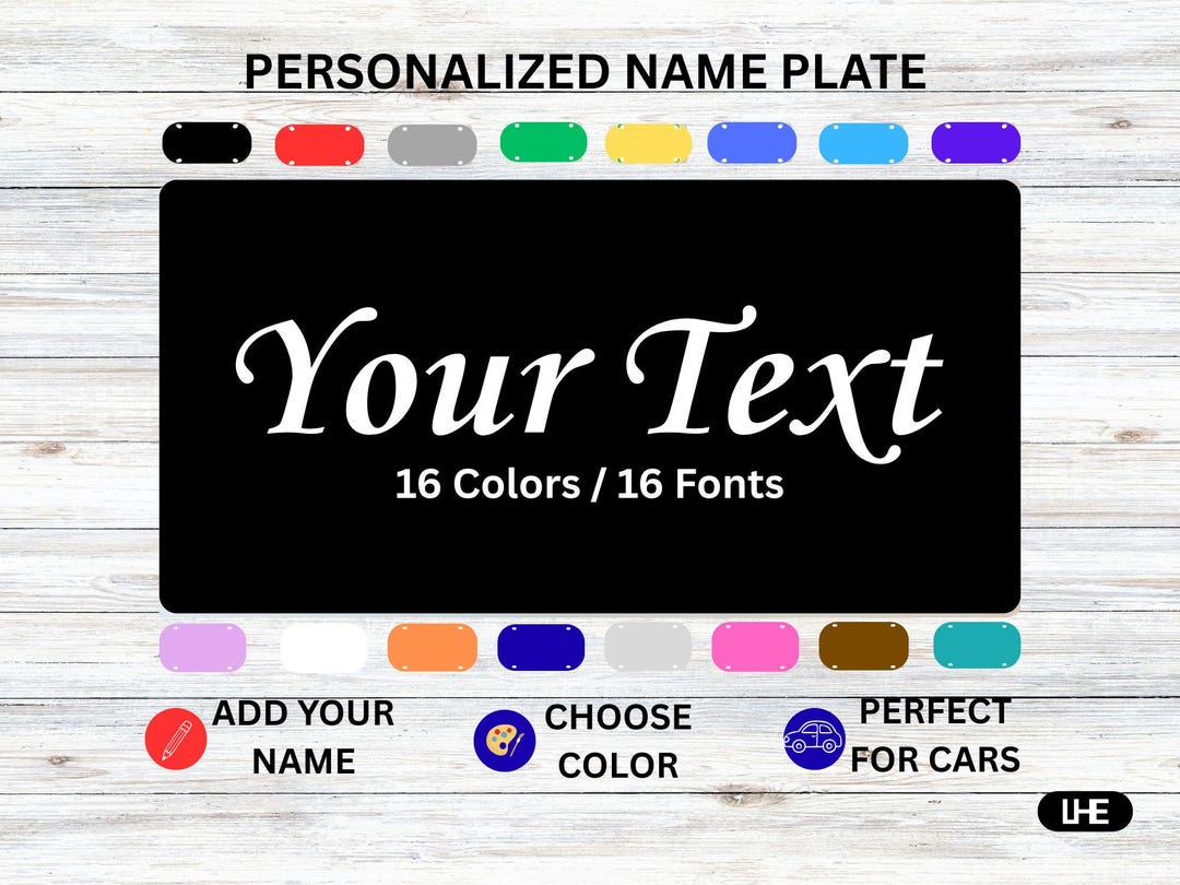 Custom License Plate | Personalized Name Plate | Custom Car Tag ...