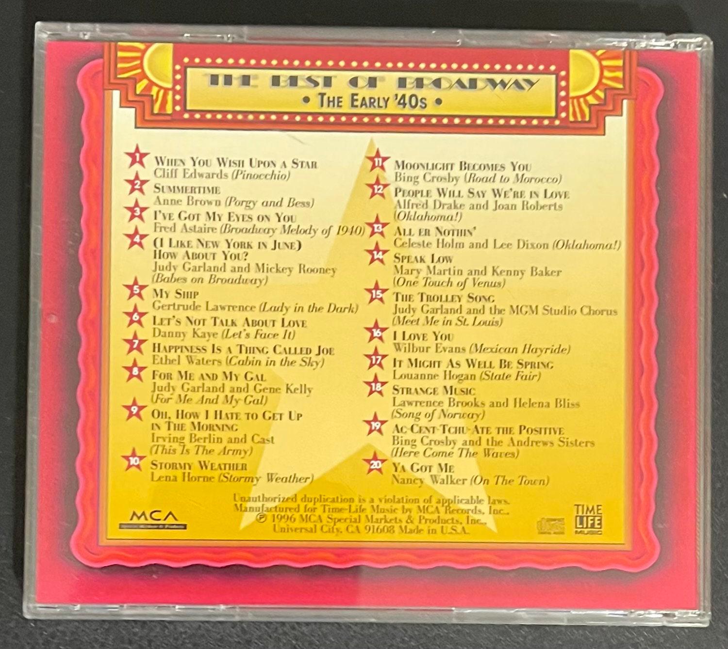 Vintage Broadway CD: 1930s-50s Stage & Screen Classics (rhino Records ...