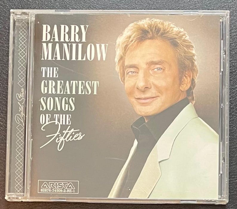 Vintage Barry Manilow CD - the Greatest Songs of the Fifties - Etsy