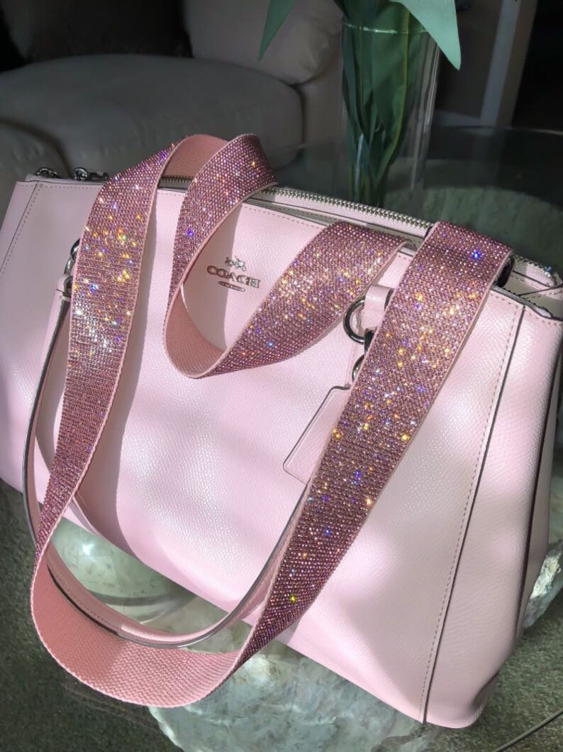 Light Pink Sparkle Crossbody Strap Rhinestone Guitar Strap - Etsy