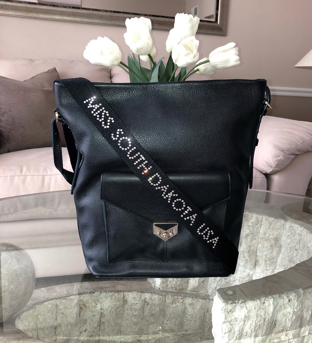 Personalized Sparkle Crossbody Strap Custom Rhinestone Strap - Etsy