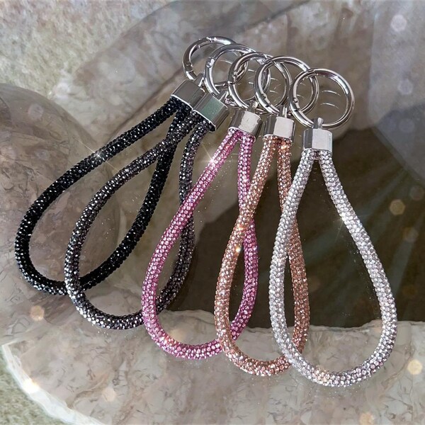 Rhinestone Keychain - Etsy