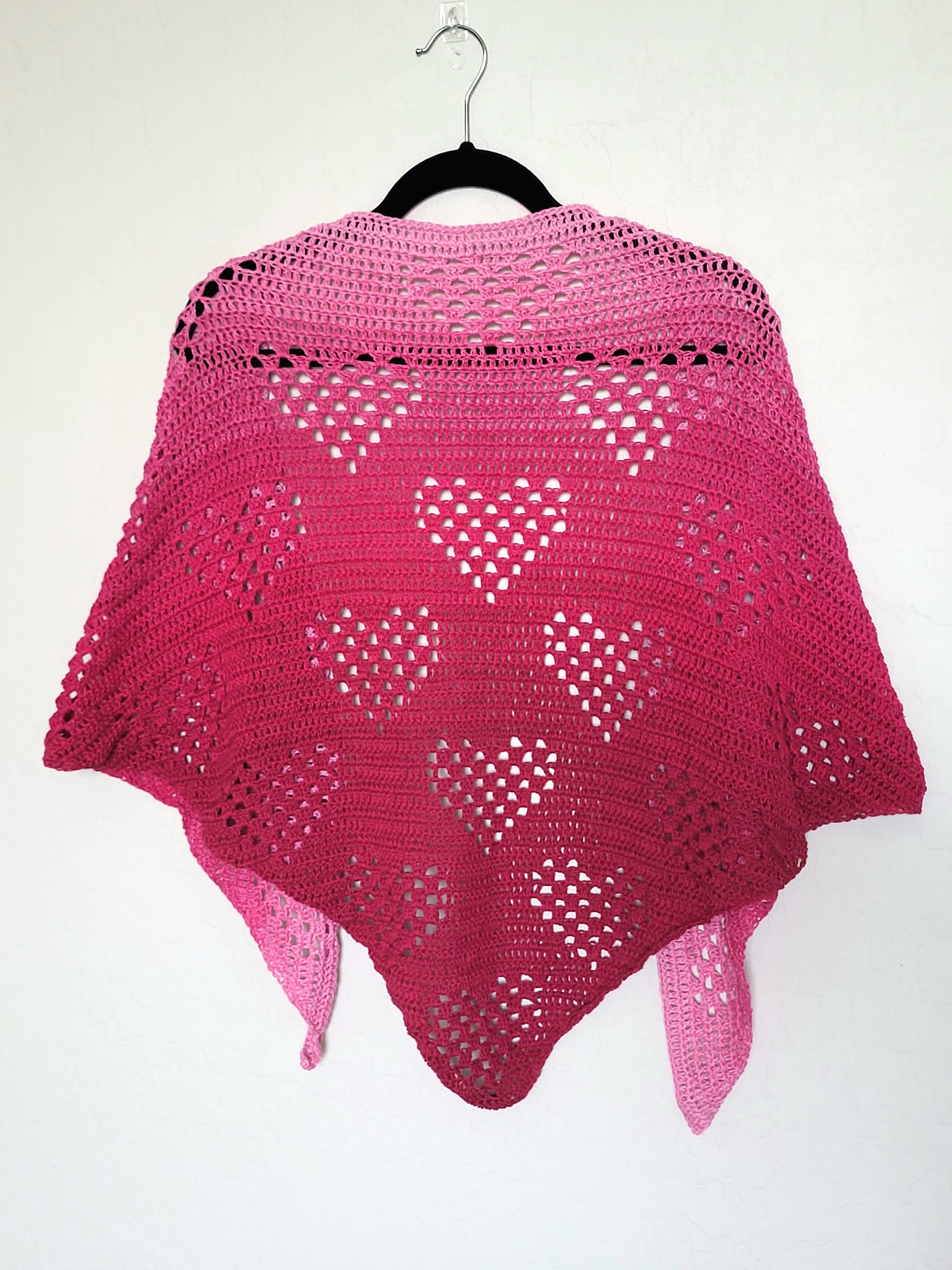 Gorgeous Handmade Lacy Heart Crochet Shawl Scarf Wrap Wedding Shawl ...