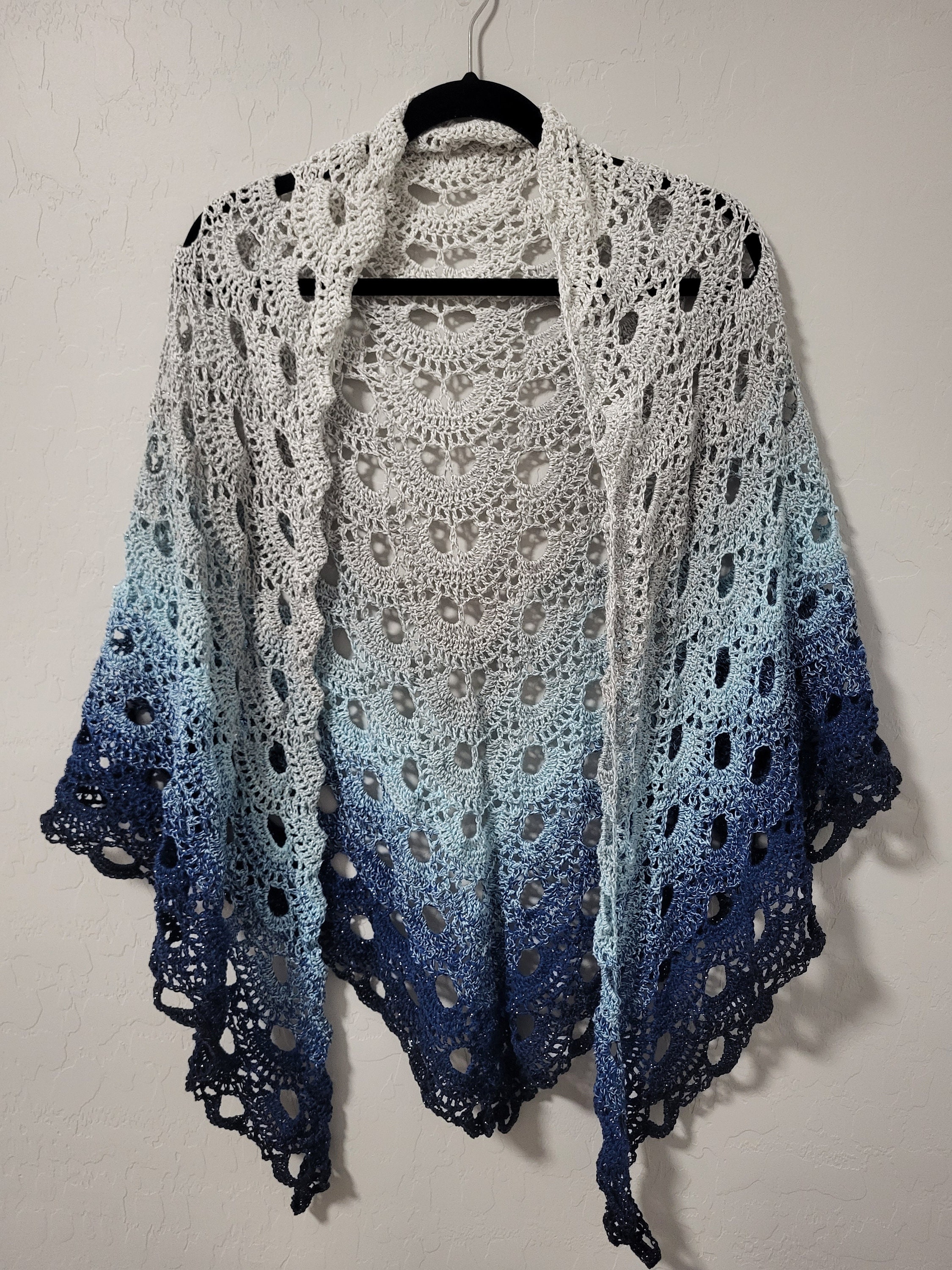 Handmade Glitter Shimmery Elegant Crochet Virus Shawl Scarf Wrap ...