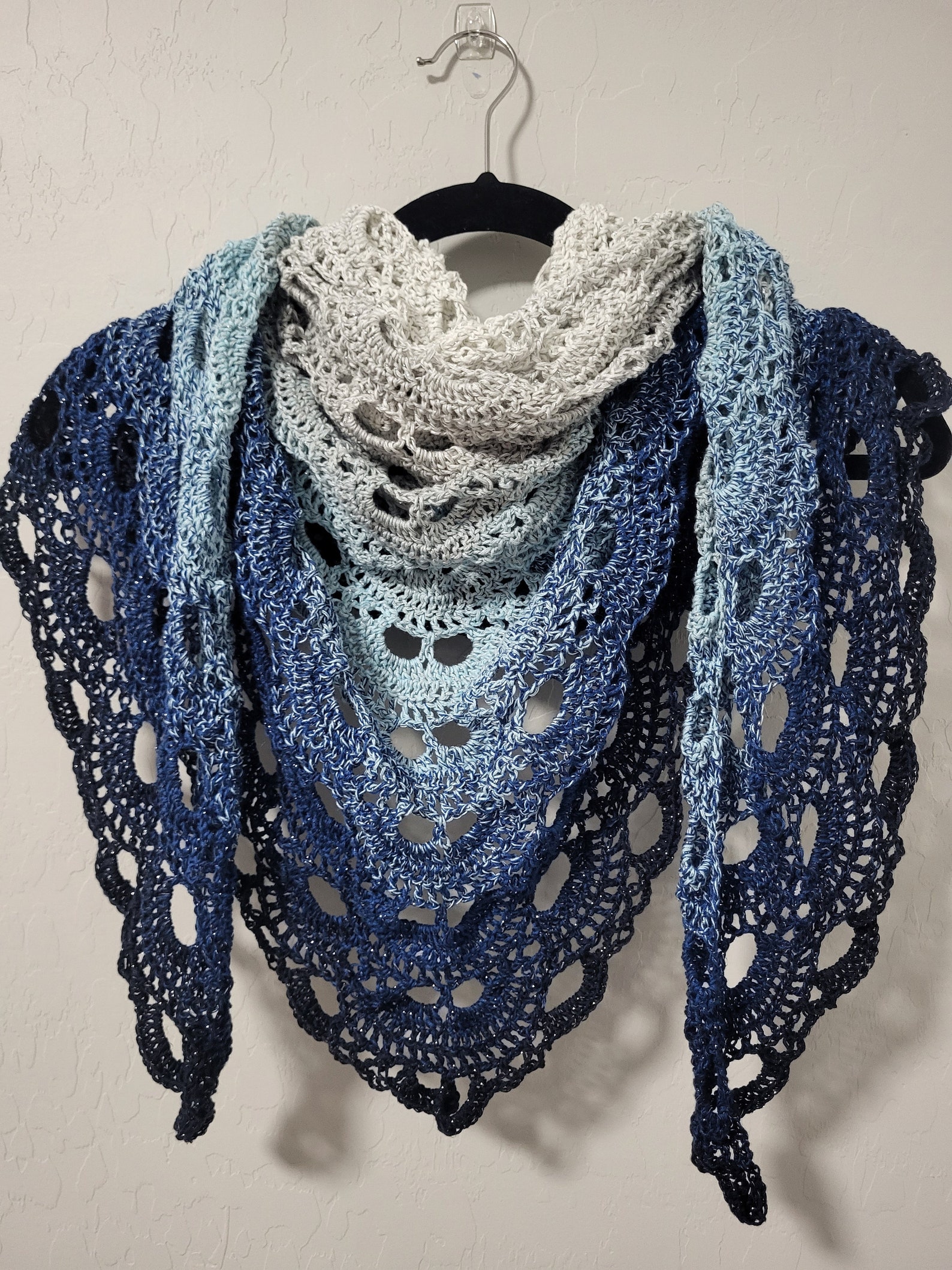 Handmade Glitter Shimmery Elegant Crochet Virus Shawl Scarf Wrap ...